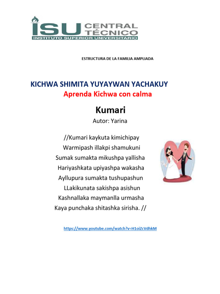 Kumari: Kichwa Shimita Yuyaywan Yachakuy | PDF | Familia