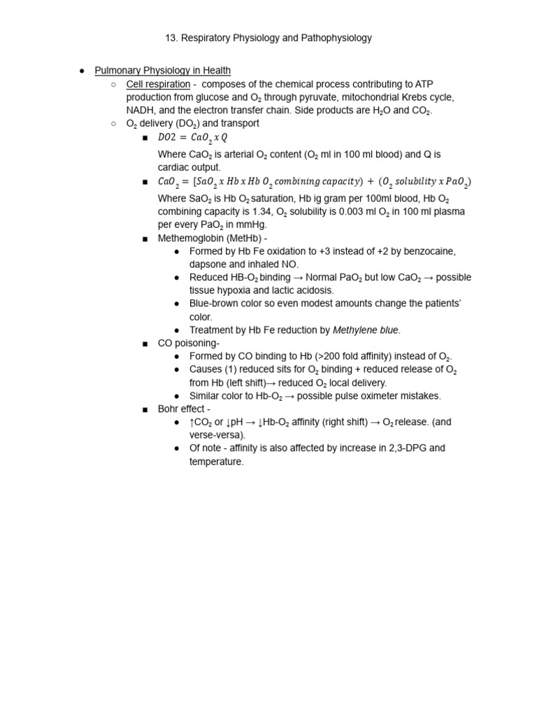 Respiratory Physiology and Pathophysiology | PDF | Lung | Exhalation