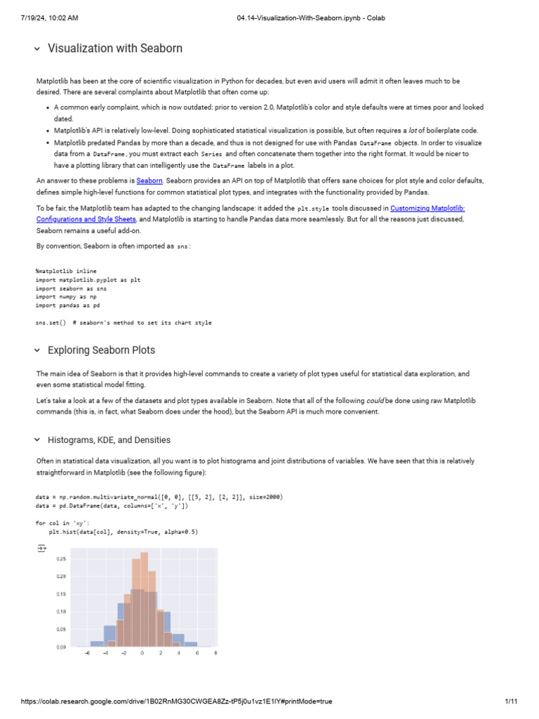 04 14 Visualization With Seaborn Pdf Histogram Regression Analysis