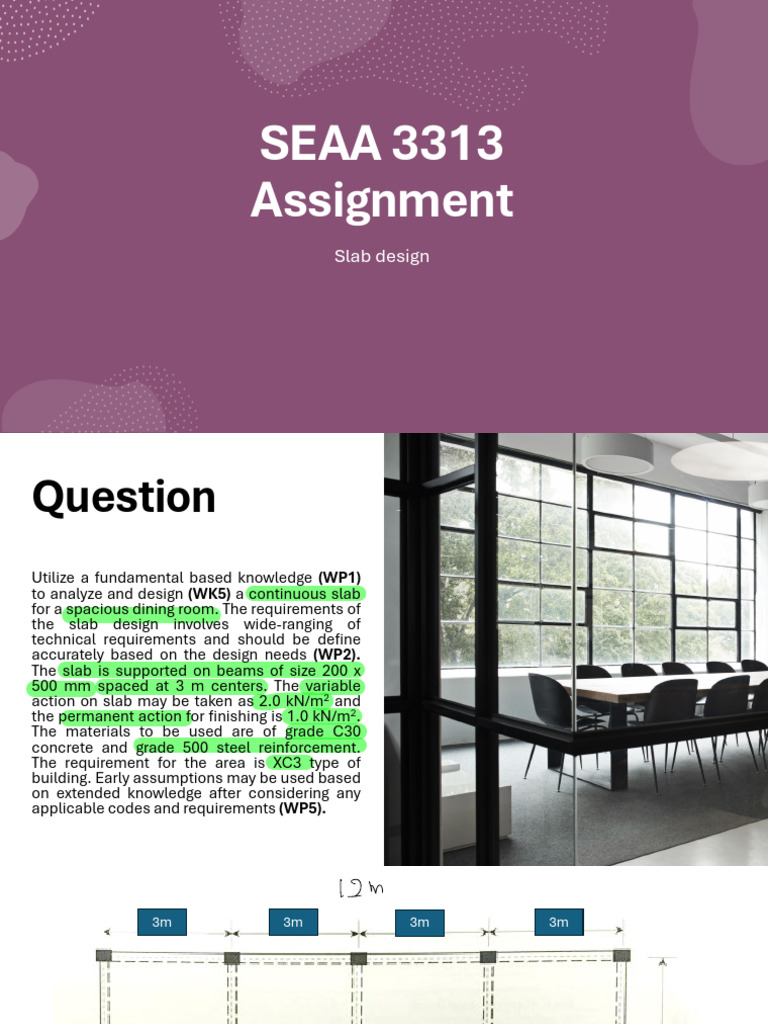 Assignment 3313 - Slab Design | PDF