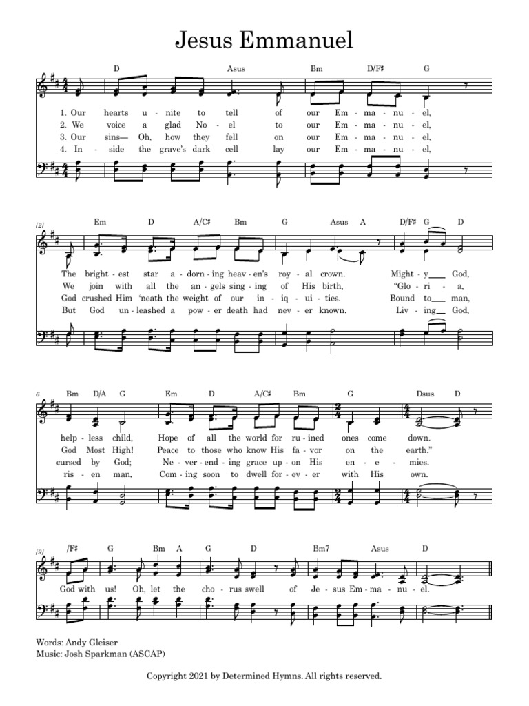 Jesus Emmanuel Hymn - Eprint Dfppt8 | PDF