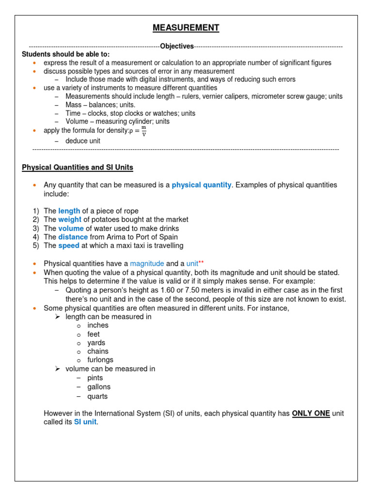 Measurement 1 | PDF | Observational Error | Significant Figures