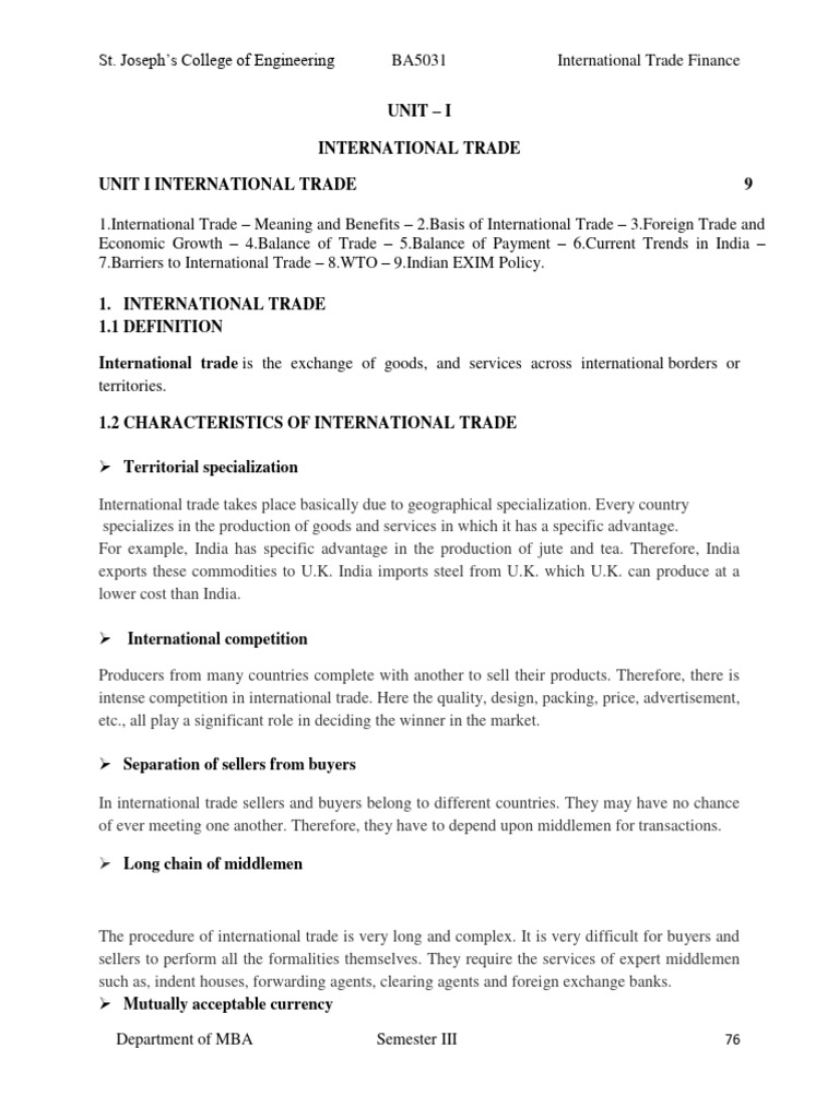 All Unit Notes | PDF | Balance Of Payments | Balance Of Trade All Unit Notes | PDF | Balance Of Payments | Balance Of Trade