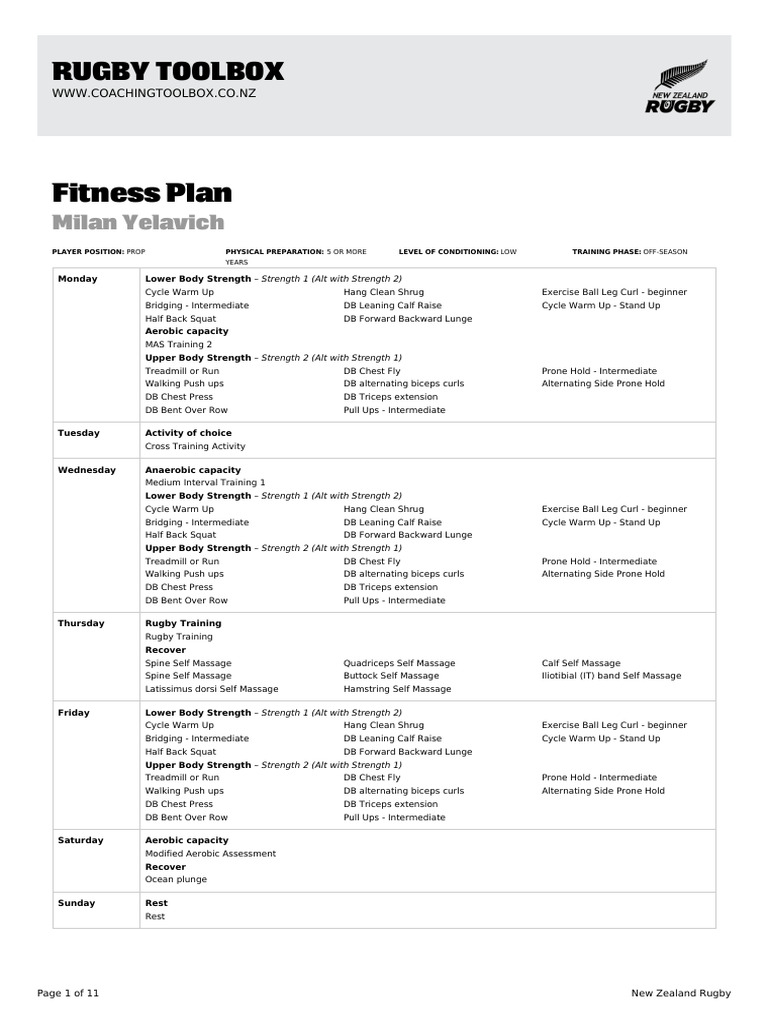 Prop Off Season Plan | PDF | Anatomical Terms Of Motion | Foot