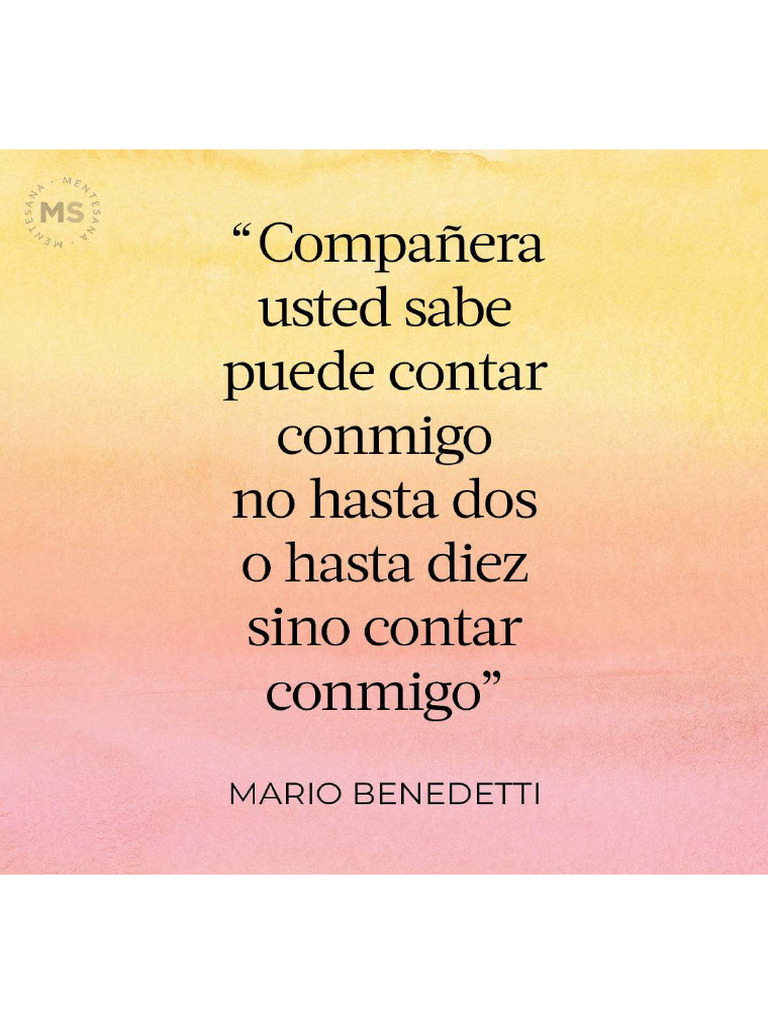 Poema de Mario Benedetti | PDF