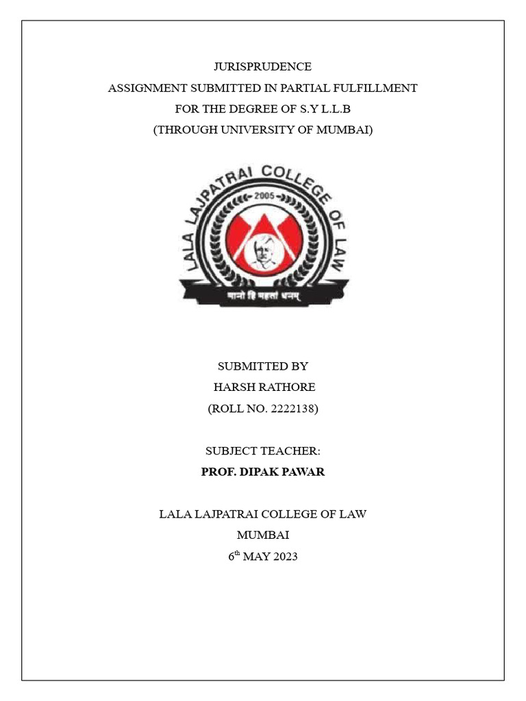 Jurisprudence Assignment-Strange | PDF | Jurisprudence | Precedent