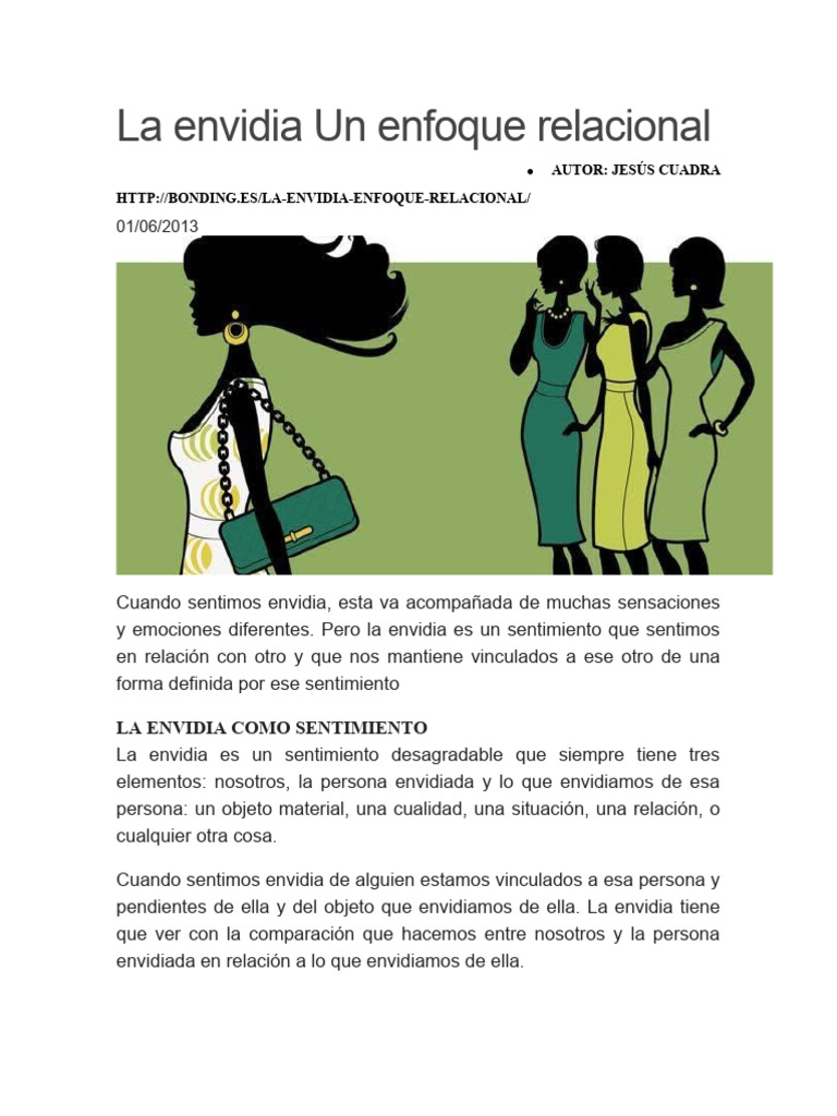 Envidia: Un Análisis Relacional | PDF | Envidia | Celos