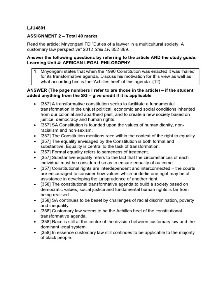 LJU4801 Ass 2 Memorandum | PDF | Justice | Crime & Violence