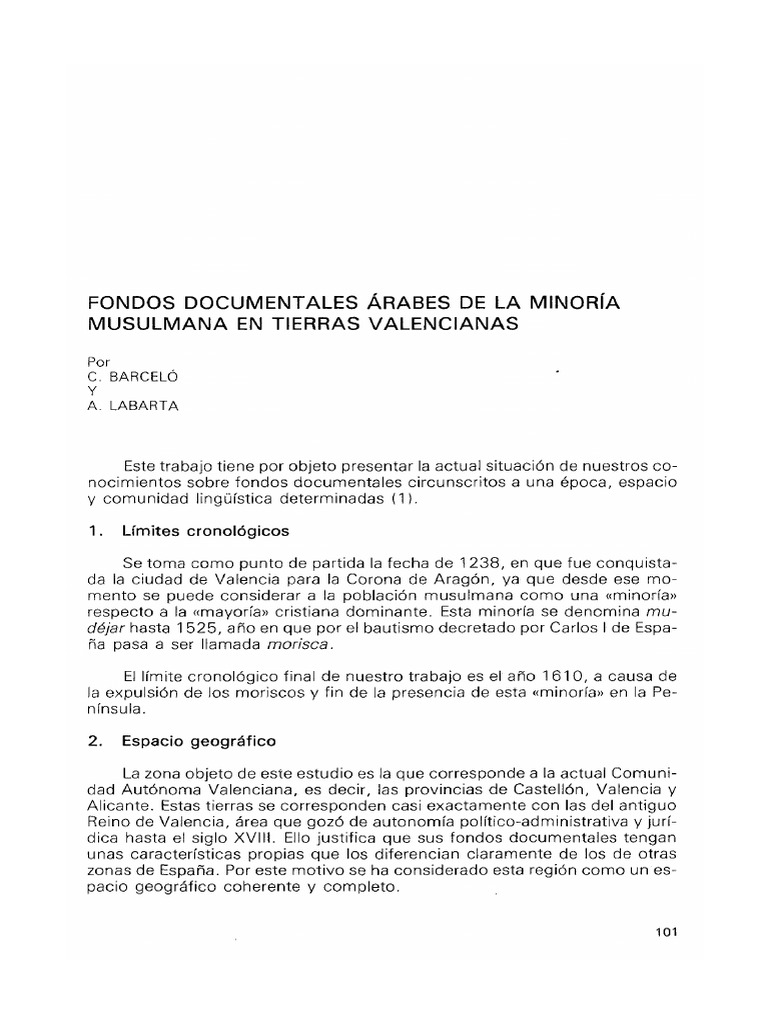 Fondos Documentales Moriscos Valencianos | PDF