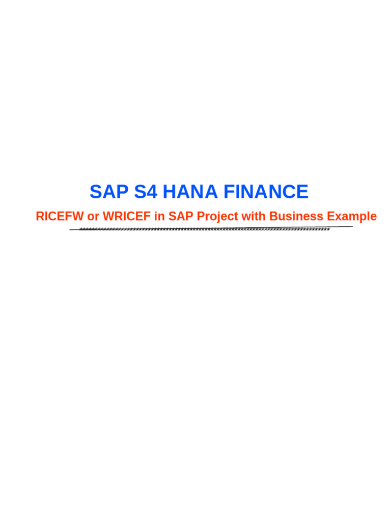 Ricefw or Wricef in Sap Project | PDF | Performance Indicator | Databases