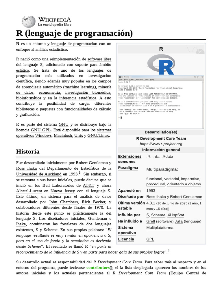 R (Lenguaje de Programación) | PDF | R (lenguaje de programación ...