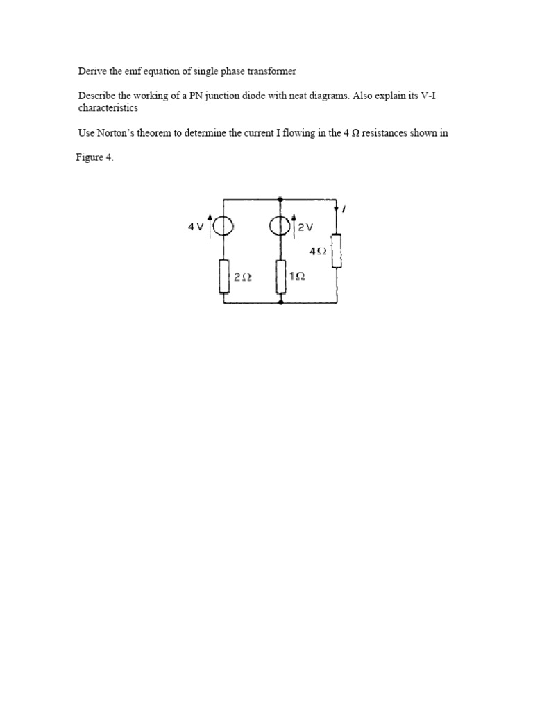 Derive The Emf Equation of Single Phase Transformer | PDF | Science ...