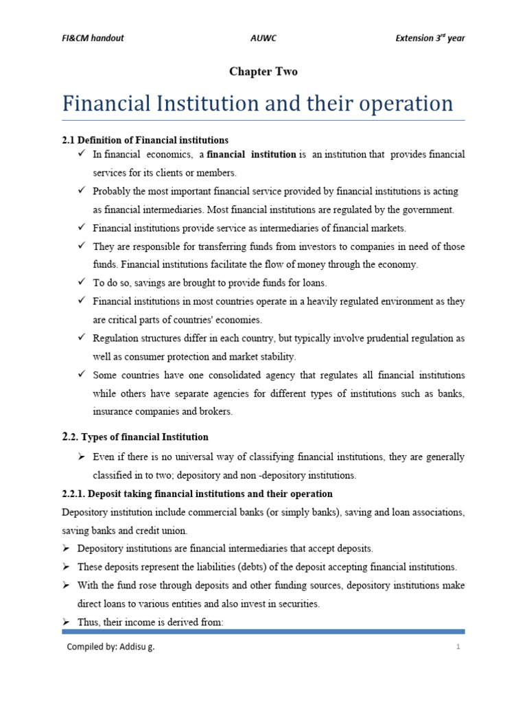 Overview of Financial Institutions | PDF | Investment Fund | Insurance