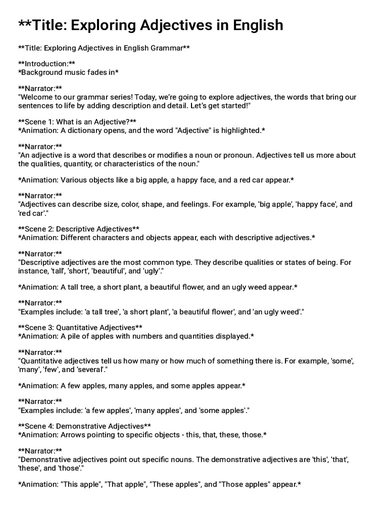 Adjective | PDF | Adjective | Noun