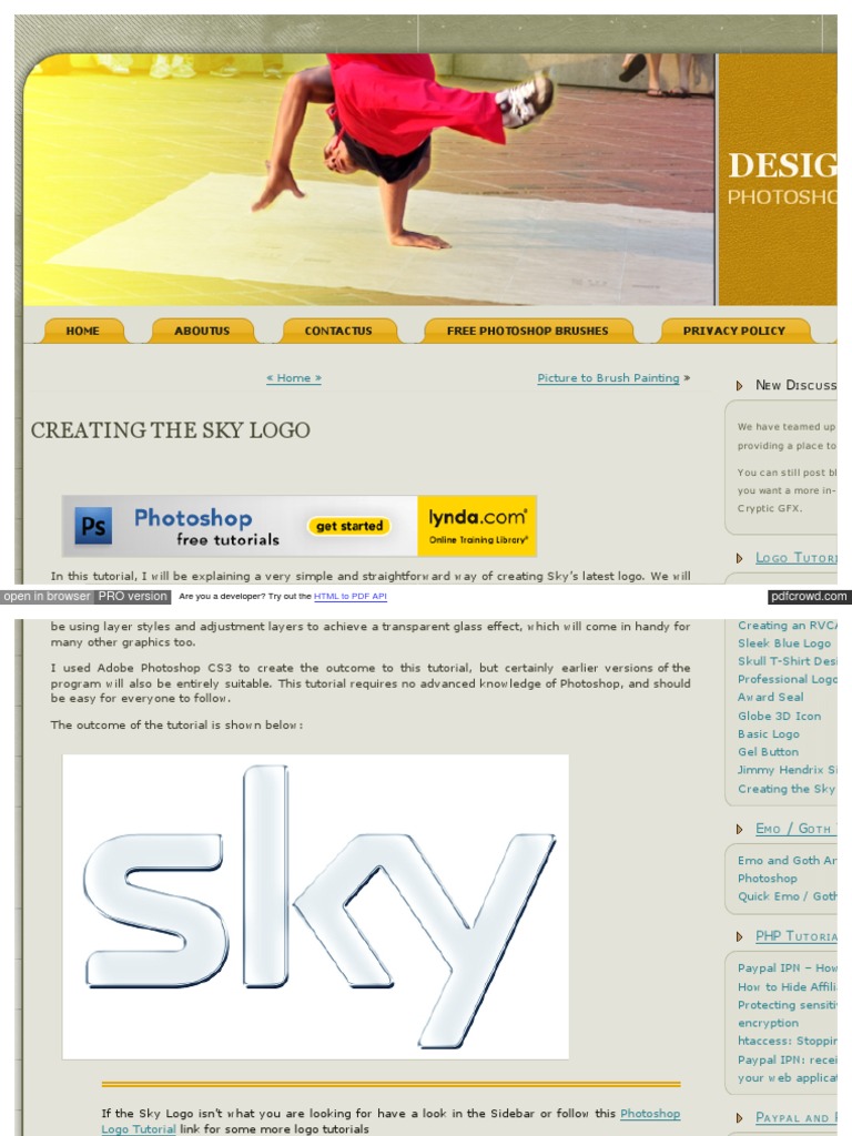 Designer Tuts Com Creating The Sky Logo | PDF | Adobe Photoshop ...