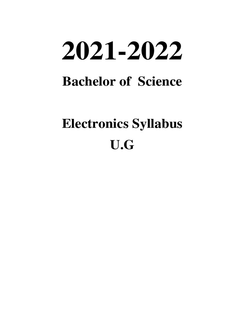 Electronics Syllabus 2021-22 | PDF | Electronic Oscillator | Rectifier