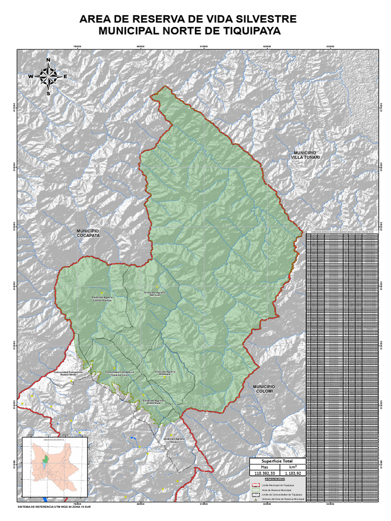 Mapa del Área de Reserva Tiquipaya | PDF