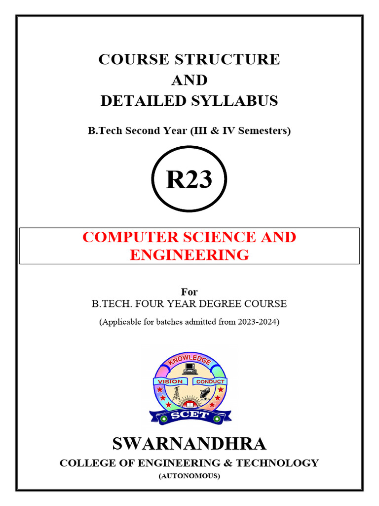 r23 Cse Bos Syllabus 27-7-2024 | PDF | Pl/Sql | Computer Data Storage