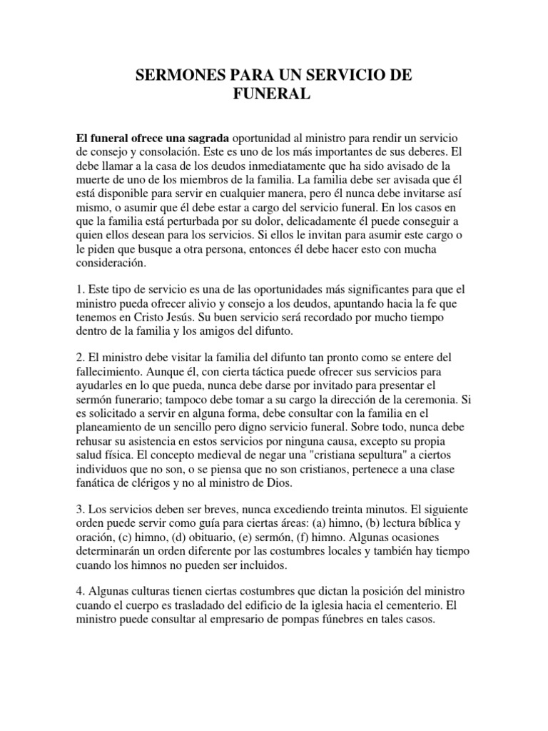 Sermones y Bosquejos para Funerales | PDF | Cristo (título) | Funeral