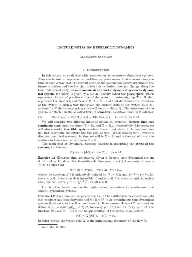 Hyperbolic 2024 05 16 | PDF | Dynamical System | Manifold