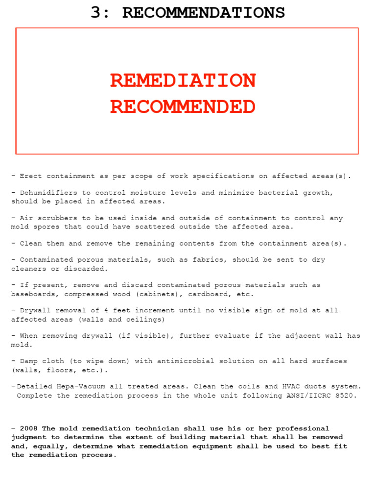 REMEDIATION RECOMMENDED 3.technical Report | PDF