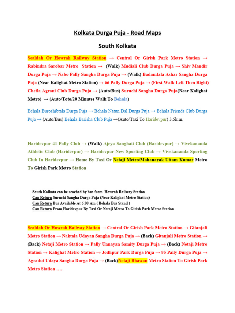 Durga Puja Road Map 2 | PDF | Hindu Worship | October Observances