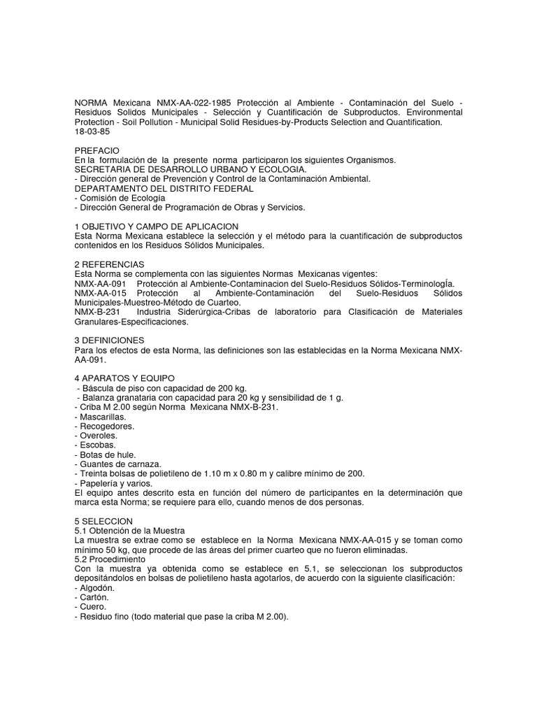 Selección y Cuantificación de Residuos Sólidos | PDF | Residuos | El ...