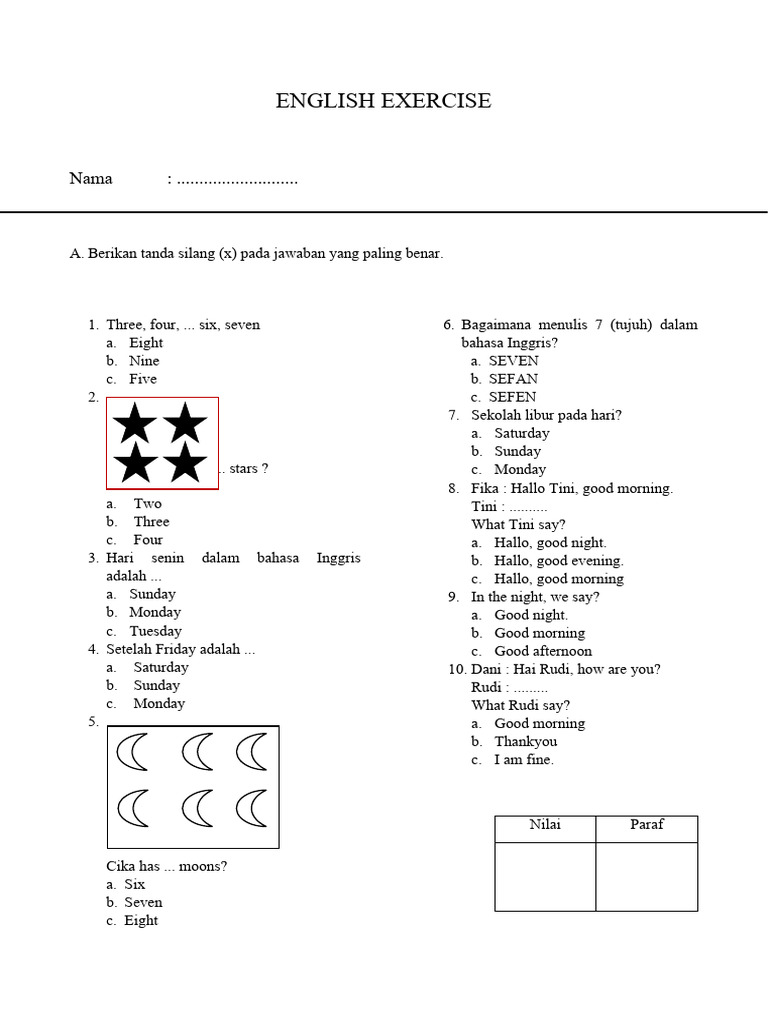 Bahasa Inggris Kelas 1 Semester 1 Materi Greeting | PDF