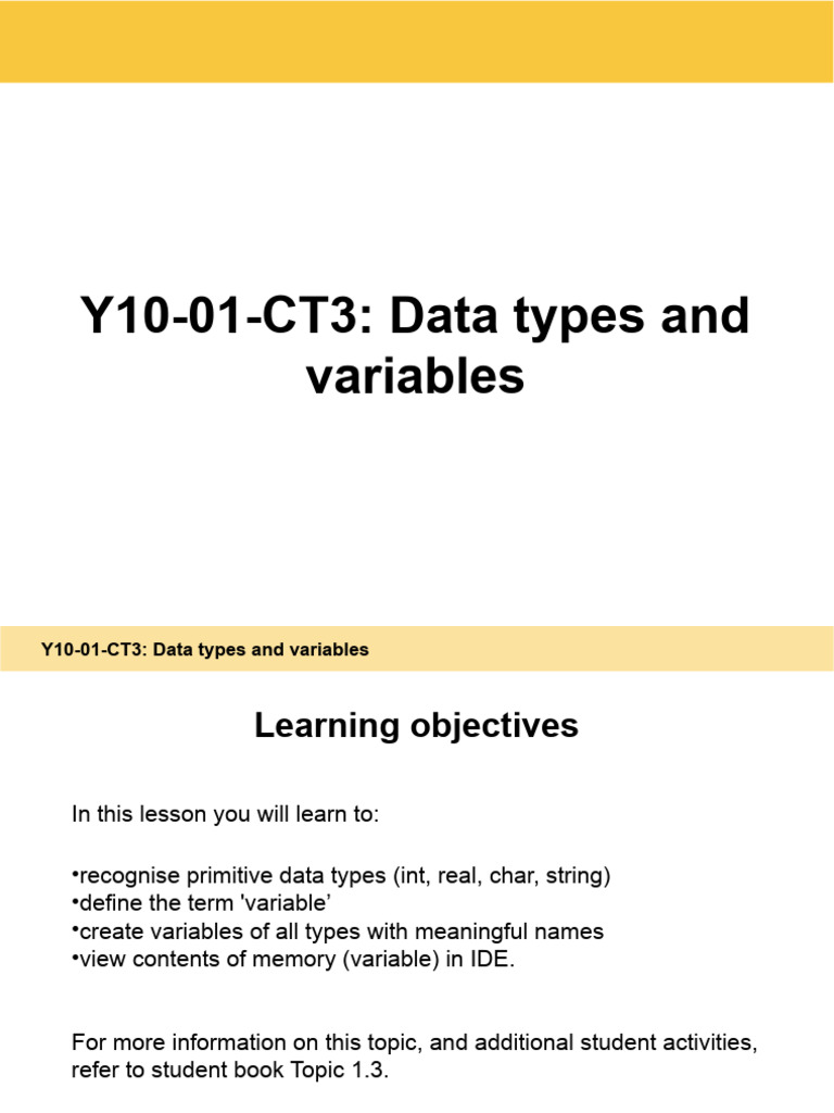 Datatypes and Variables | PDF | Data Type | Variable (Computer Science)