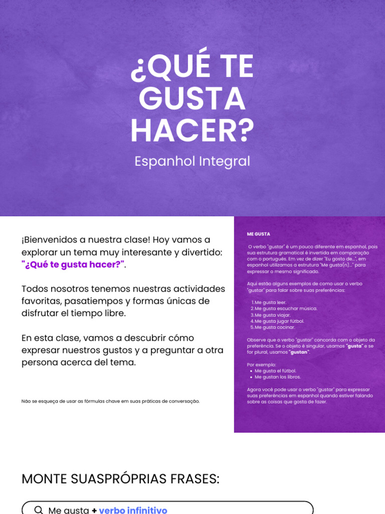 ¿Qué Te Gusta Hacer | PDF | Las artes