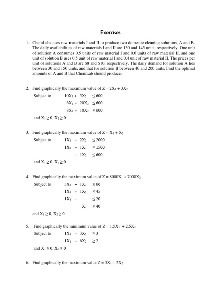 Optimization Exercises for ChemLabs Solutions | PDF | Teaching Methods ...