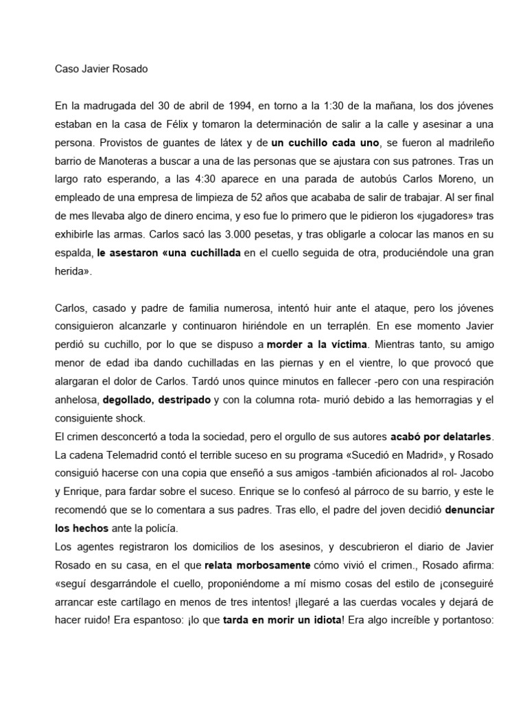 Caso Javier Rosado | PDF