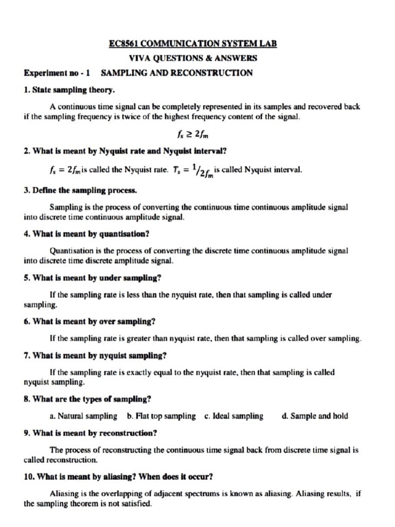 Viva - Communication System Lab | PDF | Modulation | Multiplexing