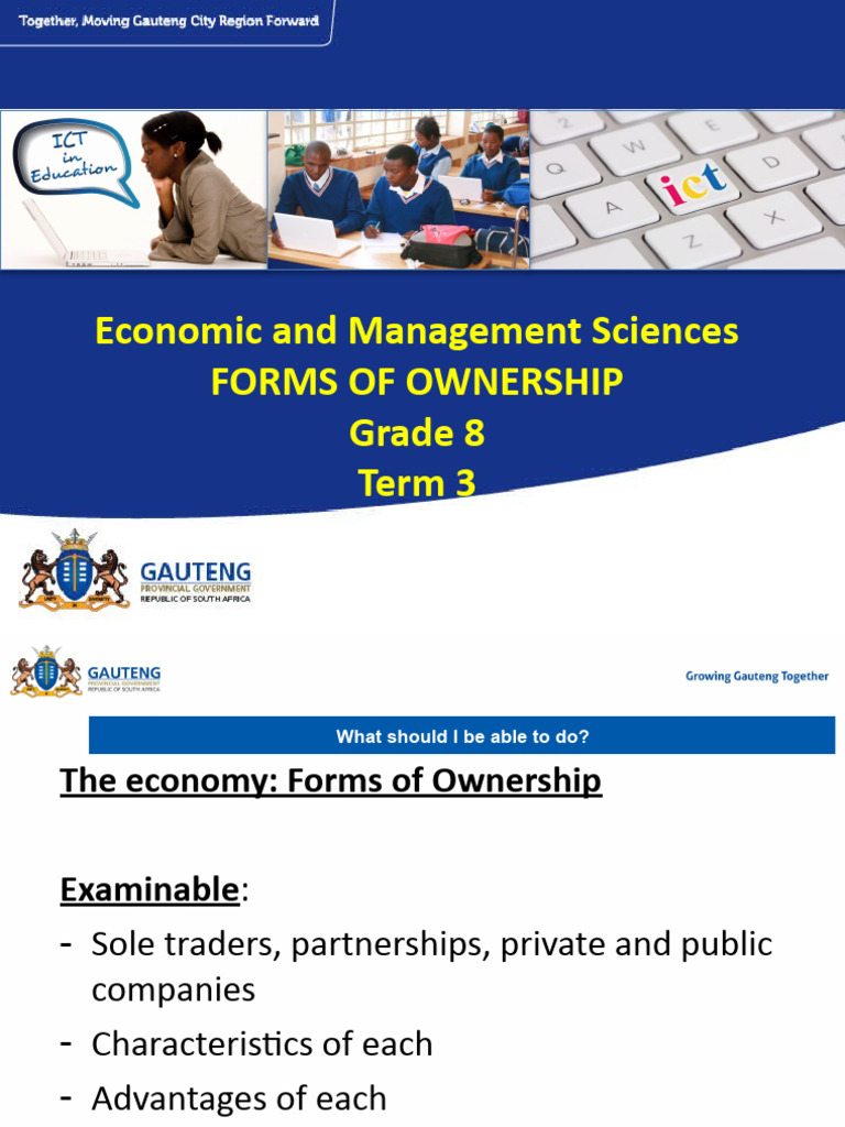 Grade 8 Forms of Ownership Overview | PDF | Partnership | Privately ...