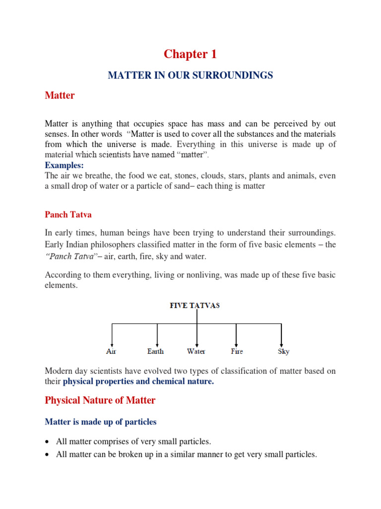 Chapter 1 Notes Matter in Our Surroundings 9th Science 1595151422689 ...
