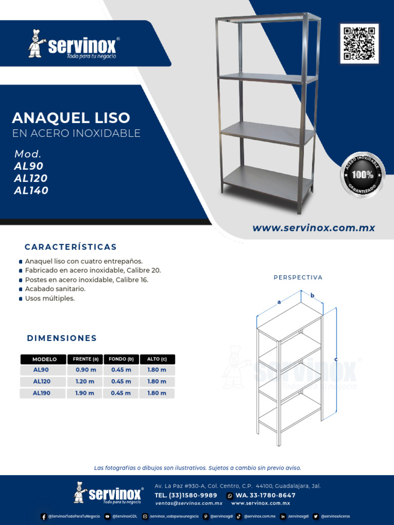 Anaquel Tipo Liso en Acero Inoxidable | PDF | Acero