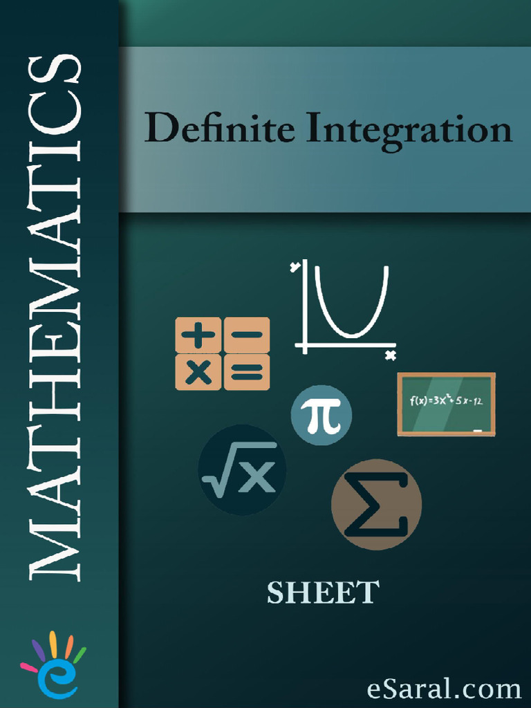 ESaral Definite Integration Sheet | PDF | Integral | Trigonometric Functions