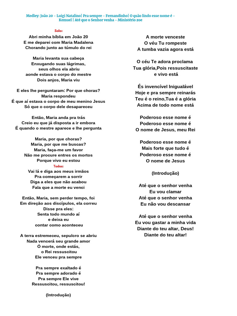 Medley João 20 - Luigi Natalino Pra Sempre - Fernandinho O Quão Lindo Esse - 20240527 - 153754 ...