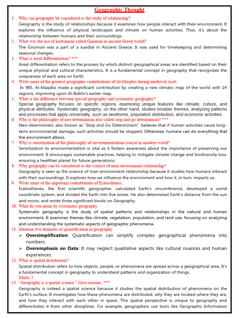 Geographic Thought BU | PDF | Geography | Conceptual Model