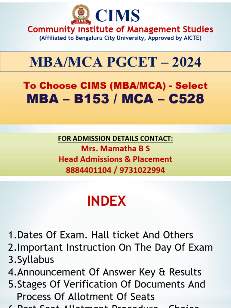 PGCET 2024 Further Process | PDF | Equations | Arithmetic