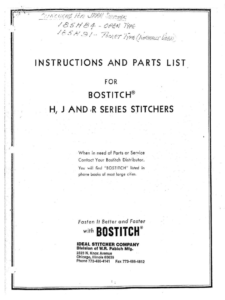 Bostich H J and R Series-Manual | PDF | Clutch | Belt (Mechanical)