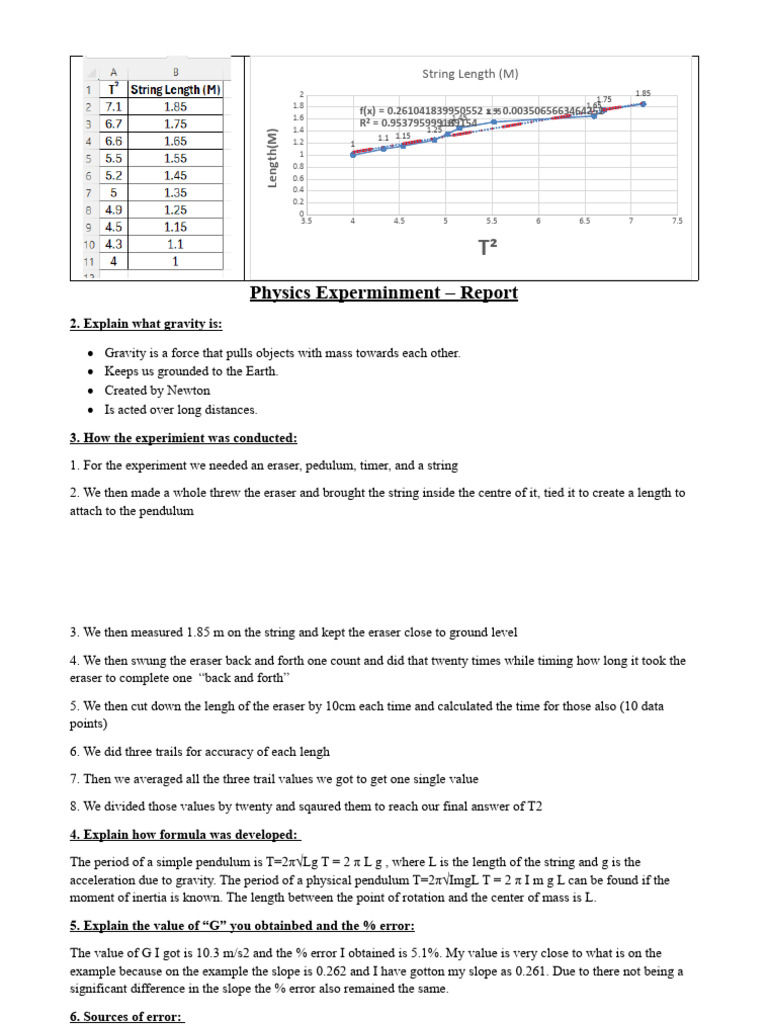 Jasmine Physics Experminment | PDF | Pendulum | Physical Phenomena