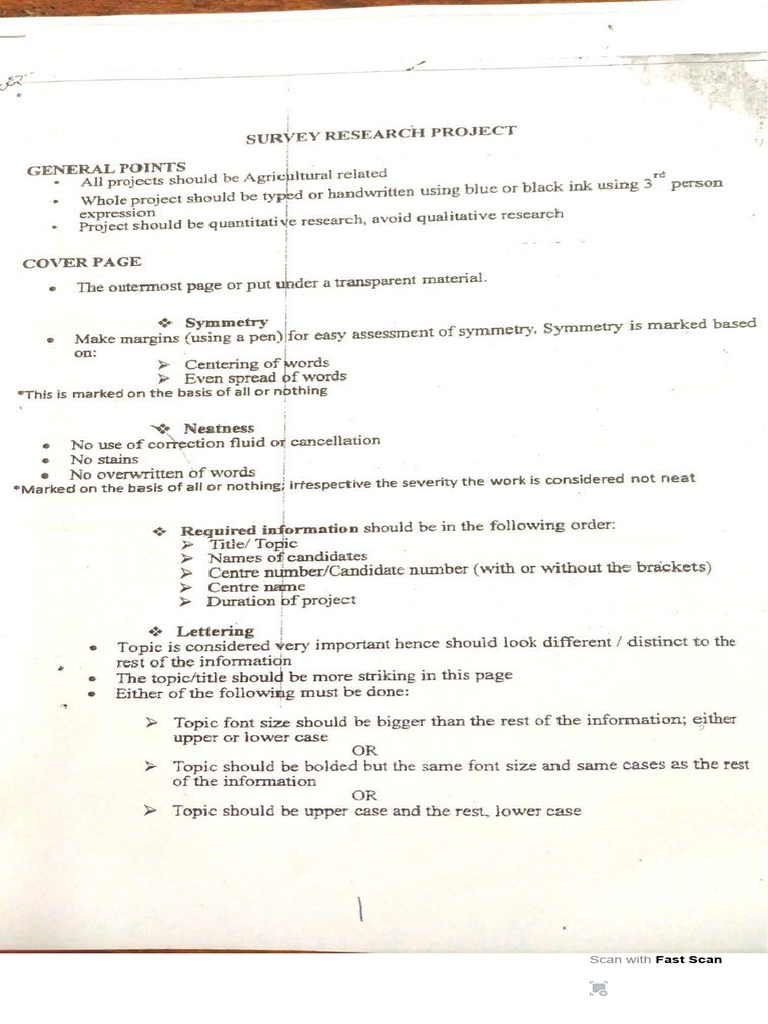 Survey Project Guide | PDF