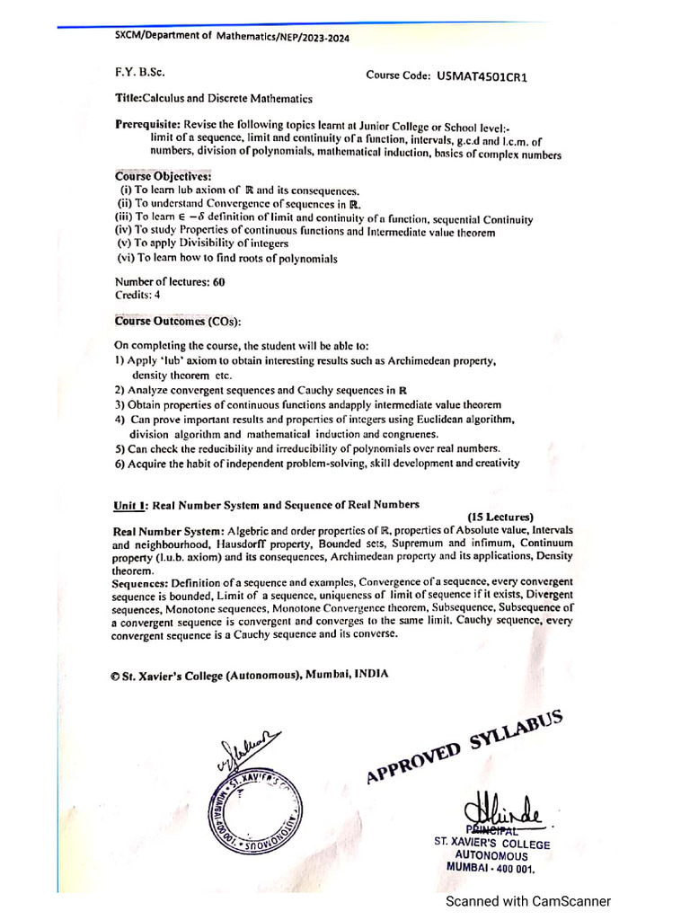 FYBSc NEP Syllabus | PDF