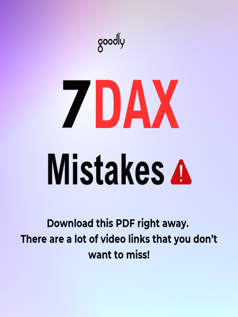 7 Dax Mistakes | PDF | Function (Mathematics) | Microsoft Excel