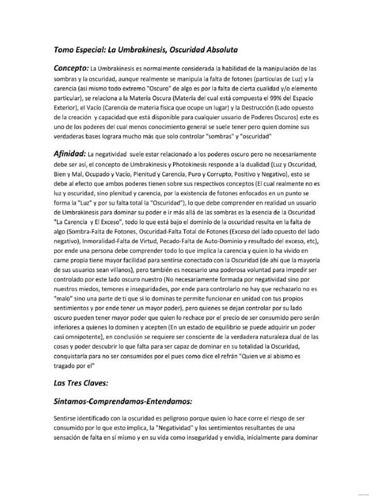 La Umbrakinesis | PDF