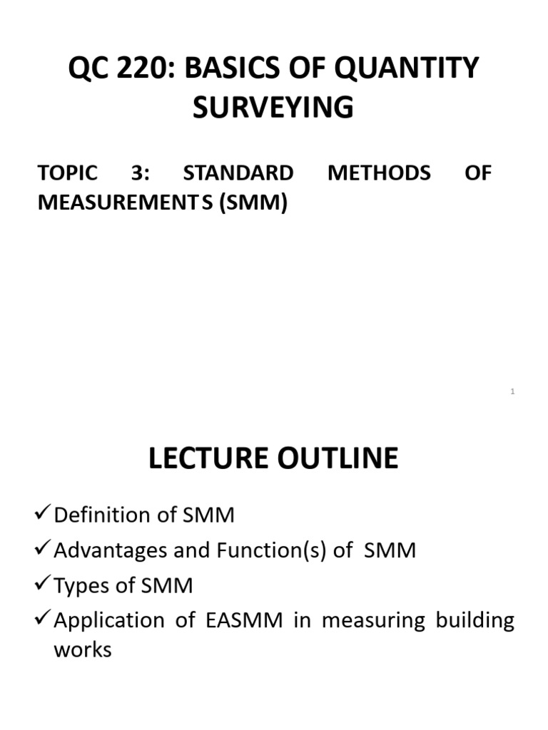 QC 220 LECTURE No. 04 EAST AFRICA SMM | PDF | Measurement