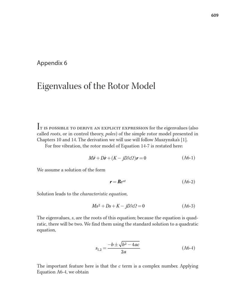 Z6 Eigenvalues of The Rotor Model - 2 Aug 01 | PDF | Damping | Eigenvalues And Eigenvectors