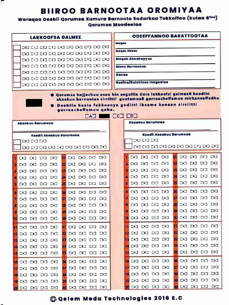 Answer Sheet G6 and G8 | PDF