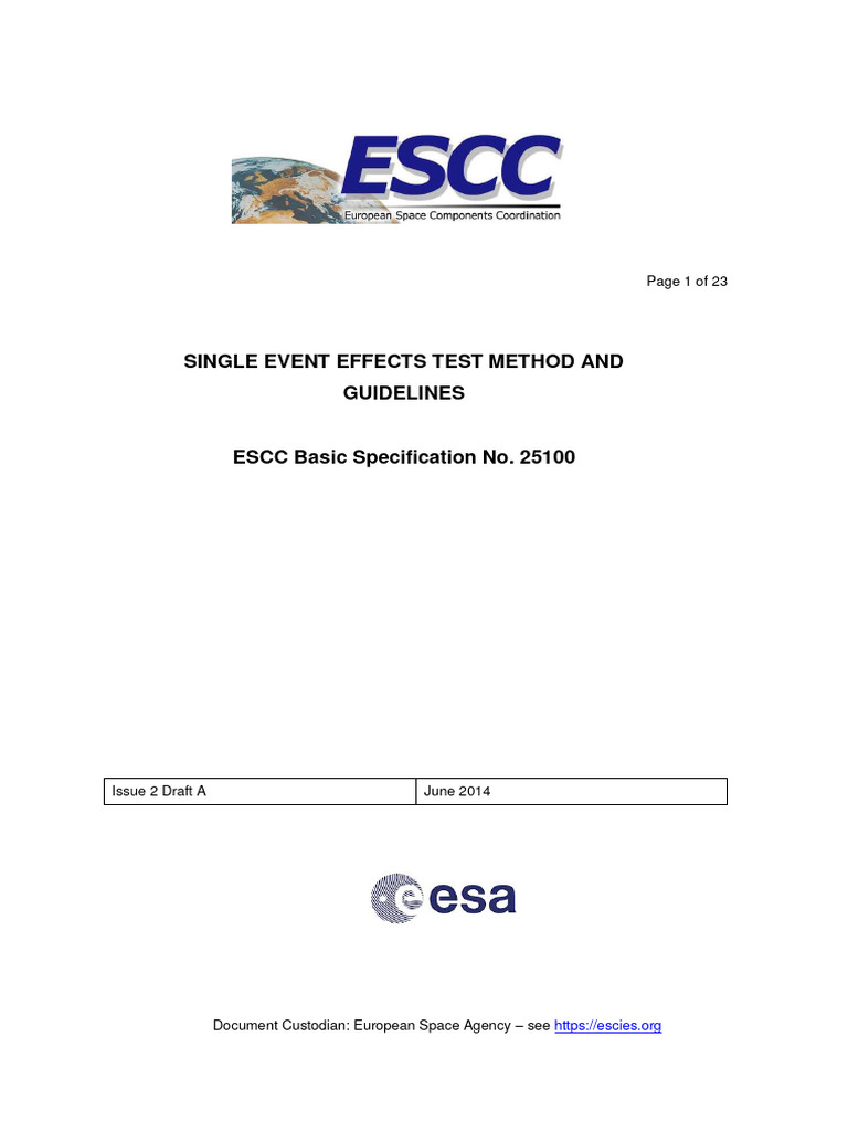 Escc Single Event Effects Test Method and Standards | PDF | Field ...
